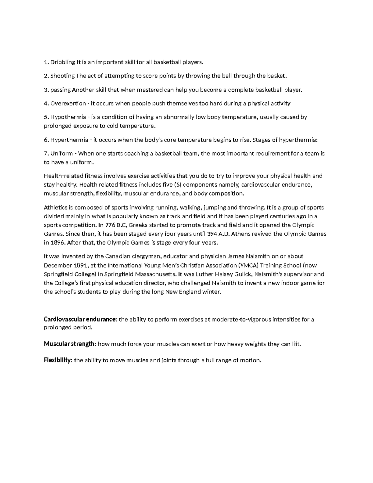 4th Quarter Review: Key Skills and Concepts in Basketball and Fitness ...