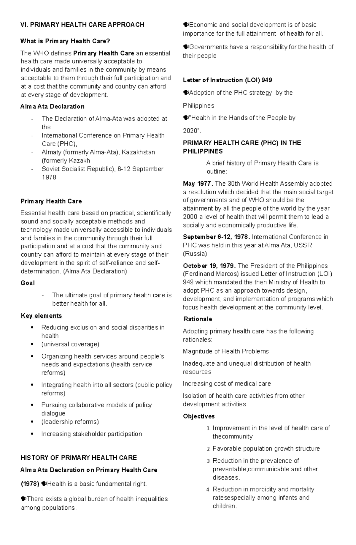 CHN-2 - Primary Health Care: Key Concepts, History, and Strategies ...