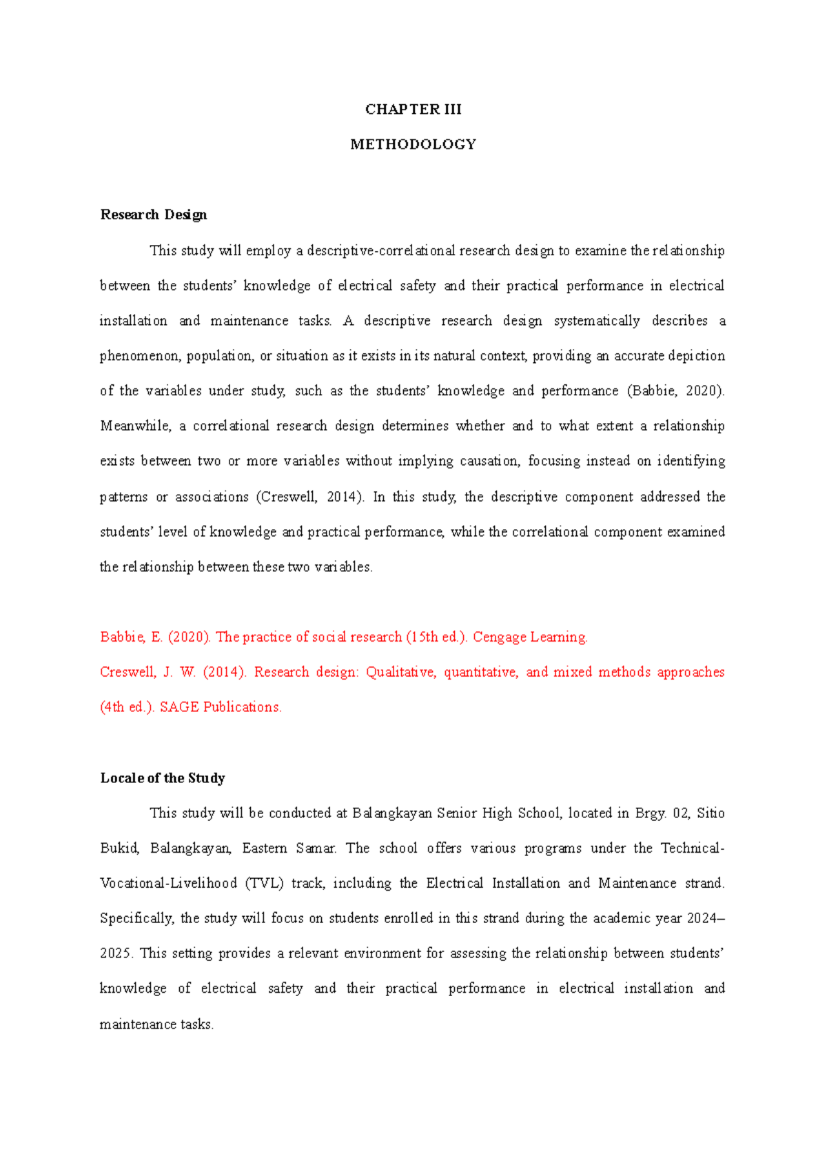 EIM 1 Chapter III: Research Design and Methodology Analysis - Studocu