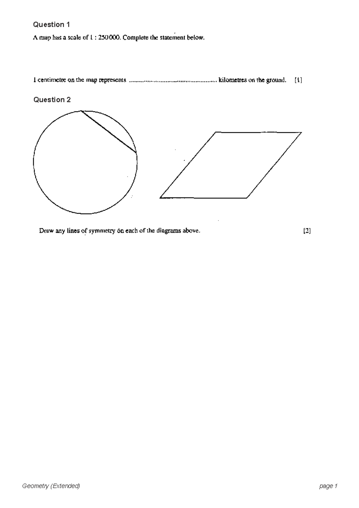 Geometry (Extended) Questions & Answers - Page 1 - Studocu
