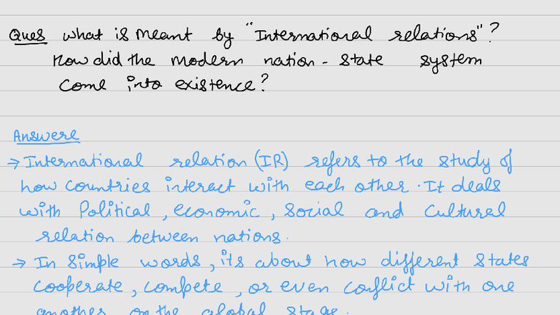 IR 101: Understanding the Modern Nation-State System - Studocu