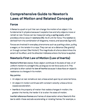 Forces and Motion - Study Notes & Assignments - Studocu