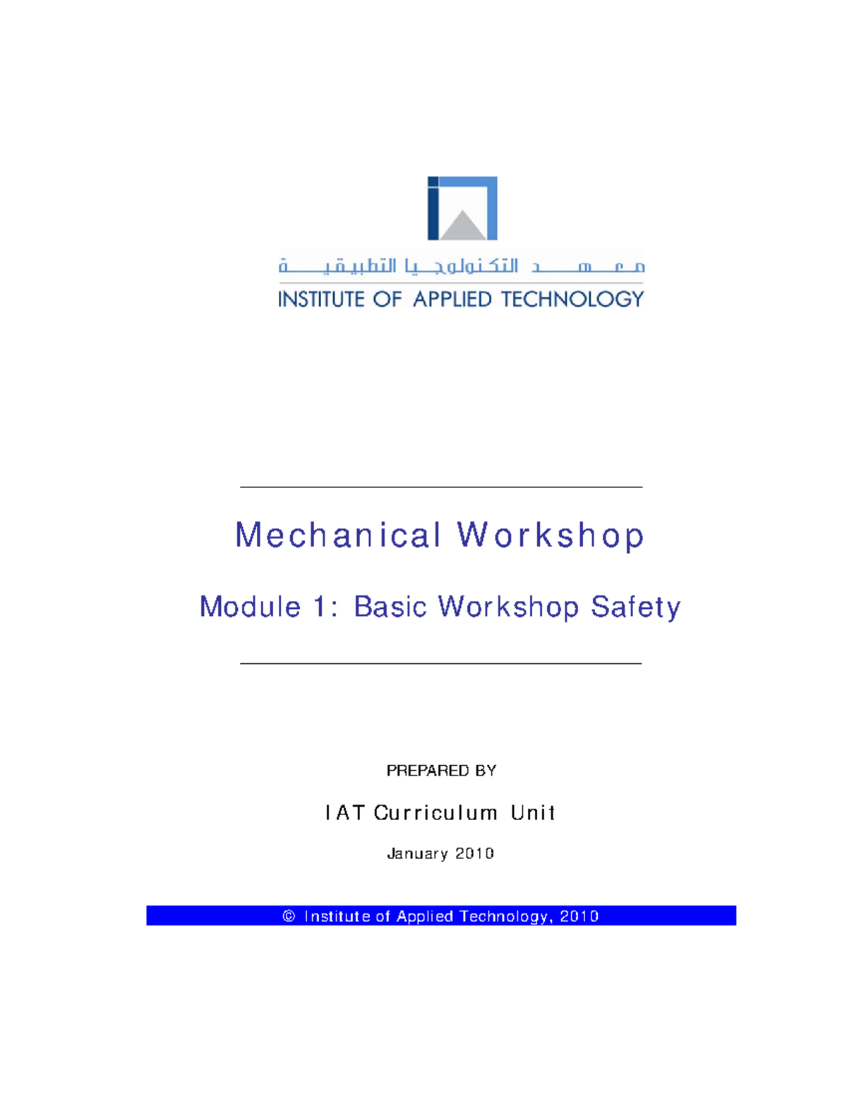 Safety Guidelines for Mechanical Workshop (ENG-101) - Studocu