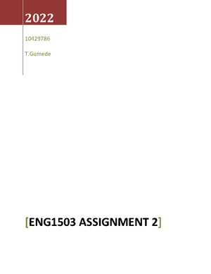 ENG1503 Assignment 1: Academic Language & Literacy - SEM 1 2024 - Studocu