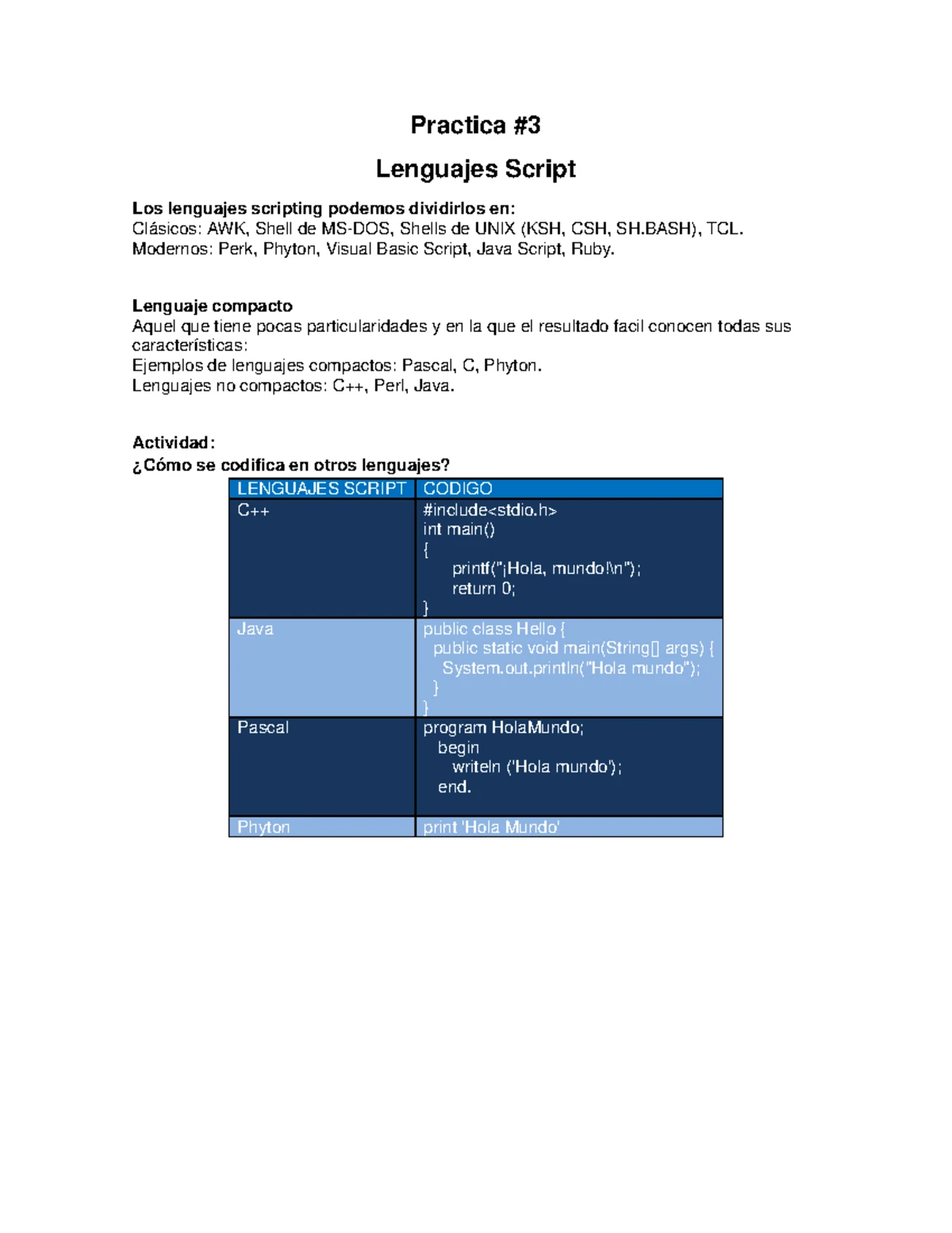 Lab Lenguajes de Programacion Practica #3 - Lenguajes De Programación Y Laboratorio - Studocu