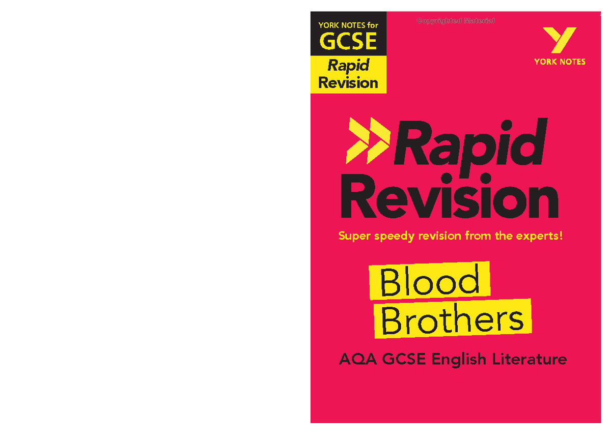 GCSE AQA English Lit: Rapid Revision Guide for Blood Brothers - Studocu