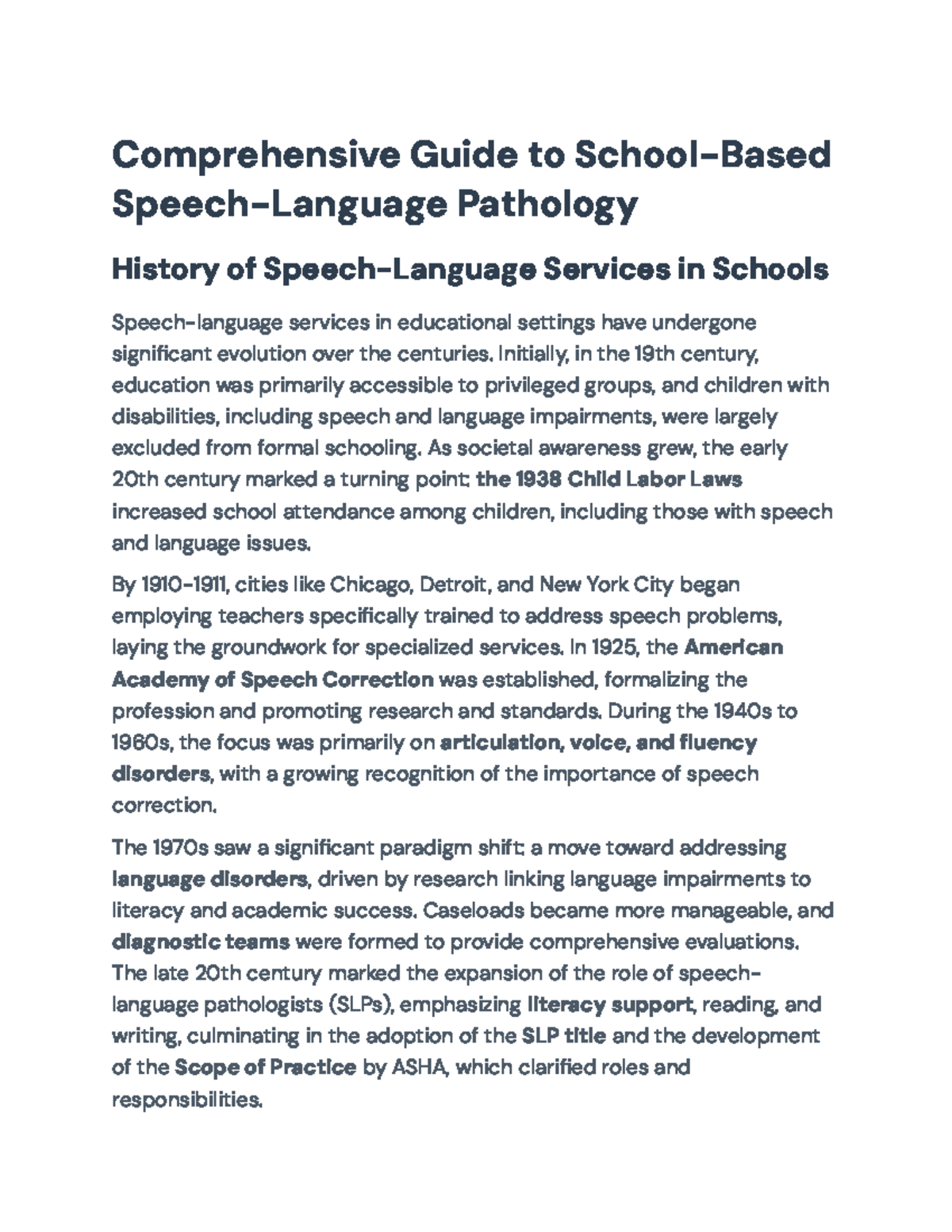Comprehensive Guide to School-Based Speech-Language Pathology (SLP ...