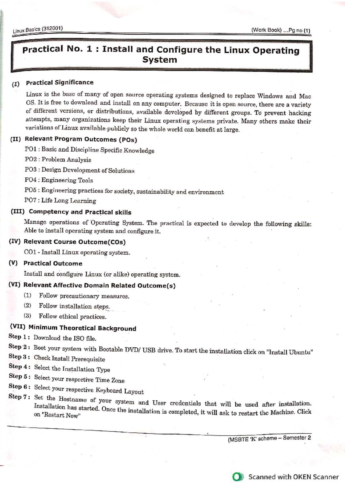 Linux Basics Practical Guide: Installation & Command Execution (312001) - Studocu