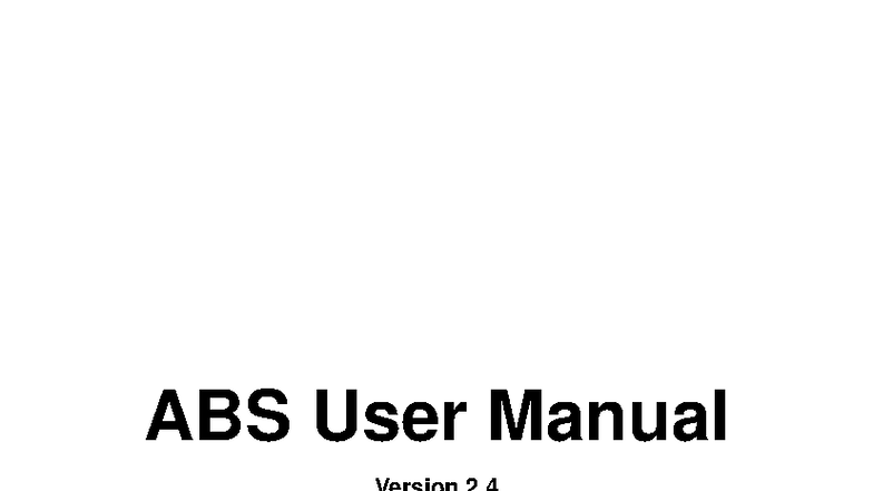 ABS User Manual v2.4: Comprehensive Guide for Airport Business Suite ...