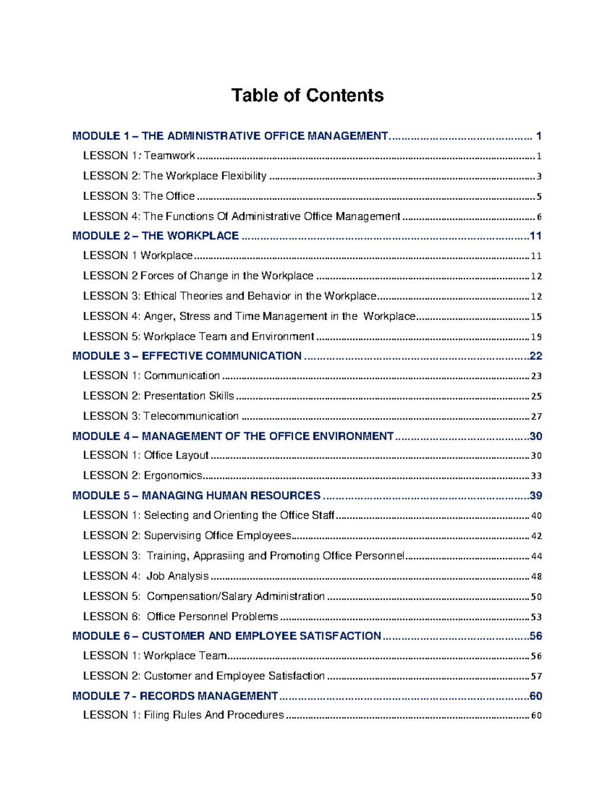 Administrative Office Management: A Comprehensive Learning Module - Studocu