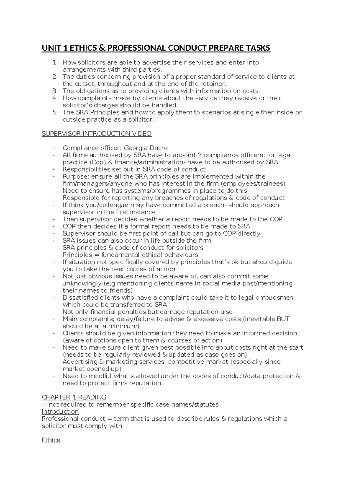 Ethics & Professional Conduct - Unit 1 Overview and Key Principles ...