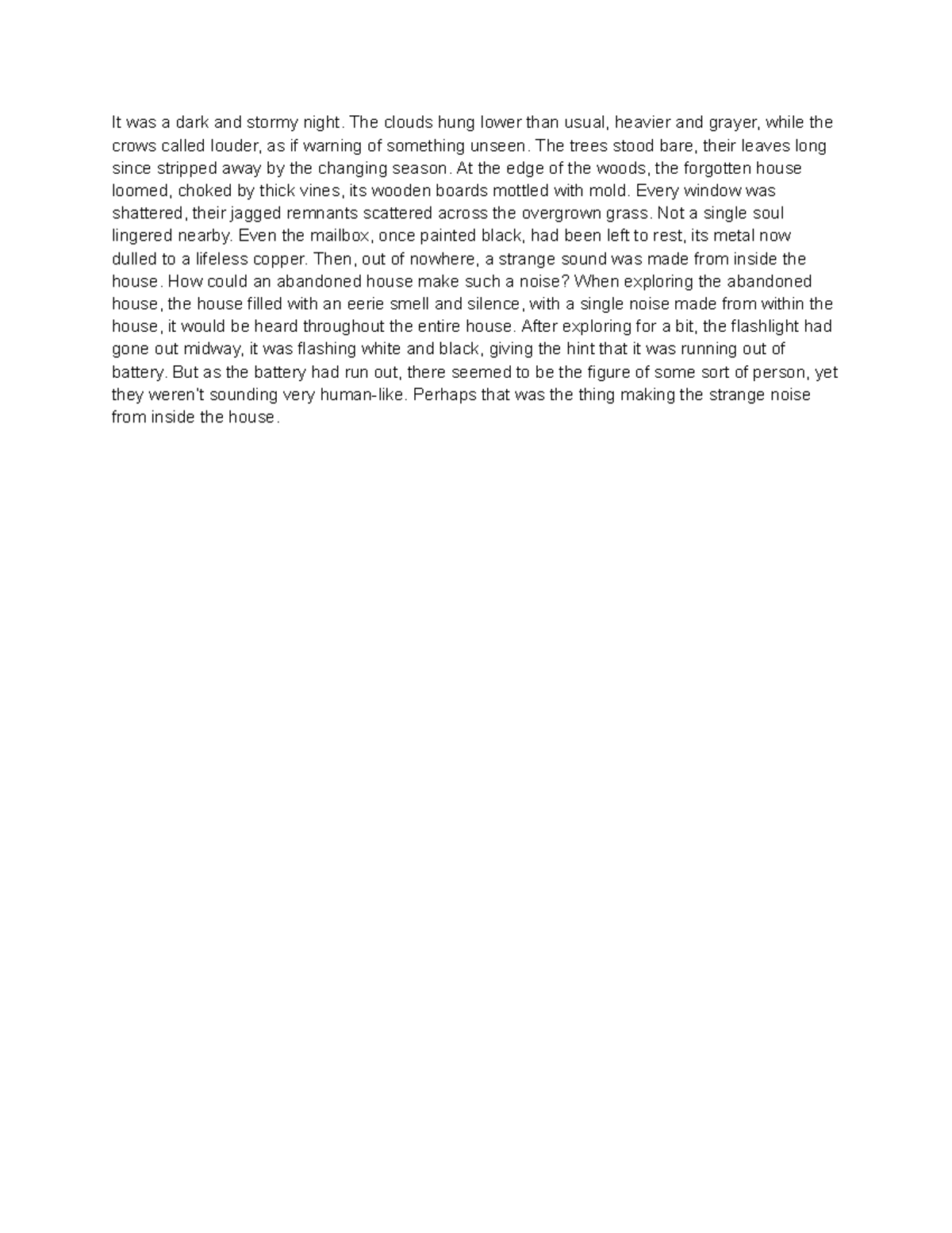 Descriptive Writing: The Abandoned House - Prompt #2 - Studocu