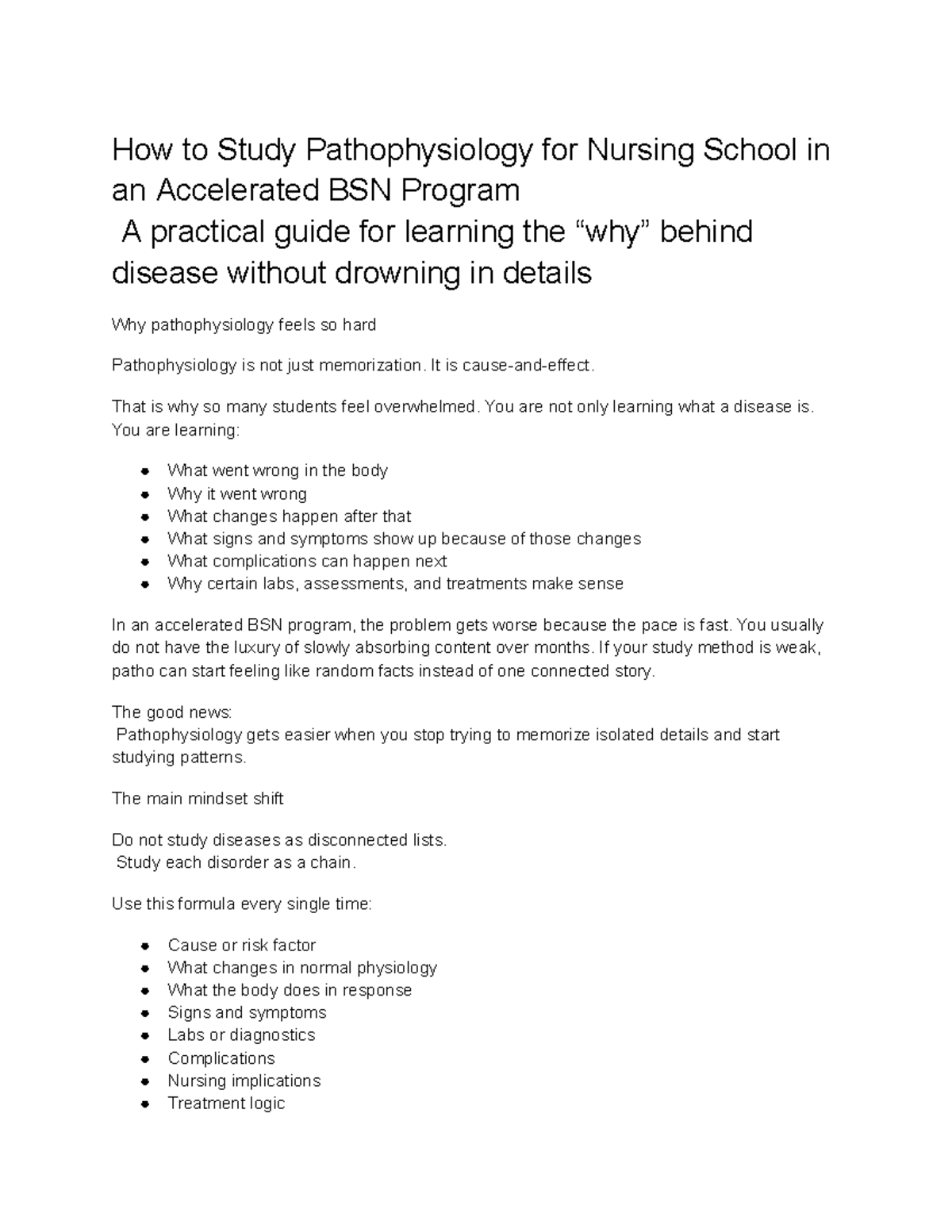 How to Study Pathophysiology: A Guide for Accelerated BSN Students ...