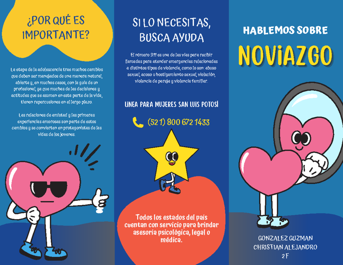 Triptico sobre Noviazgo y su Importancia en la Adolescencia - Studocu