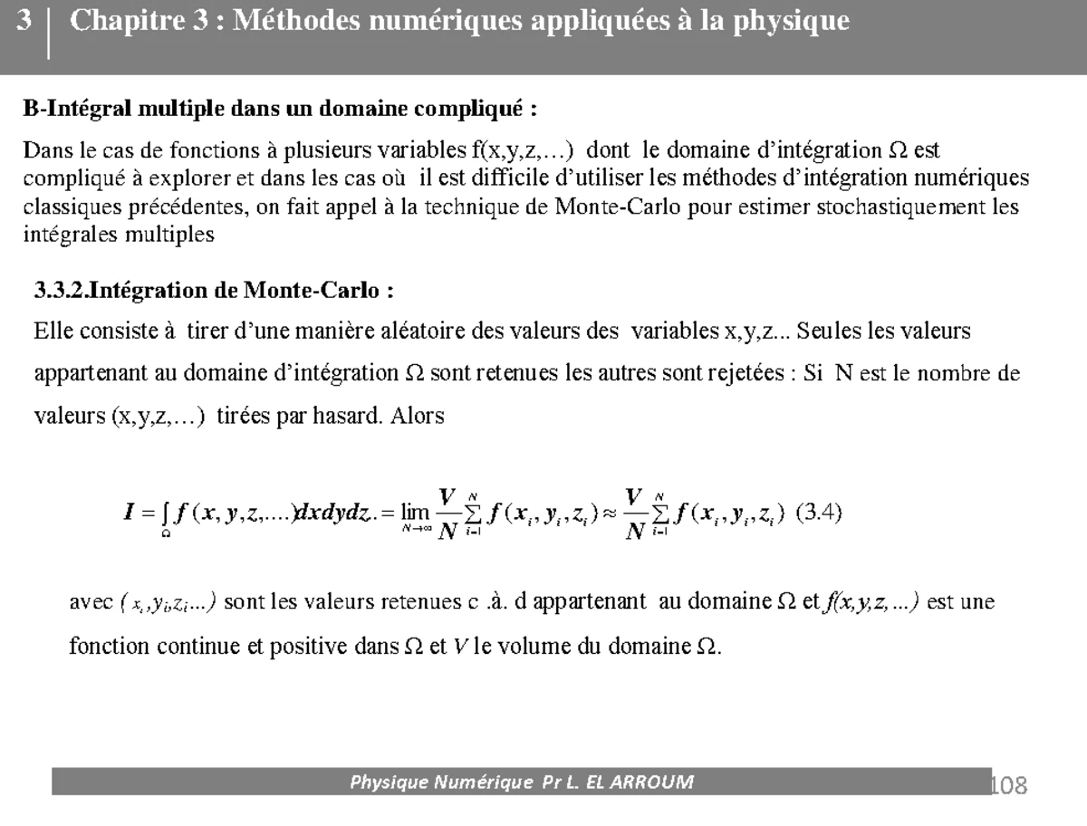 Cours 5 Physique Numérique SMP S6 P3 (Pr L EL Arroum) 2 - um6ss FiliËre ...