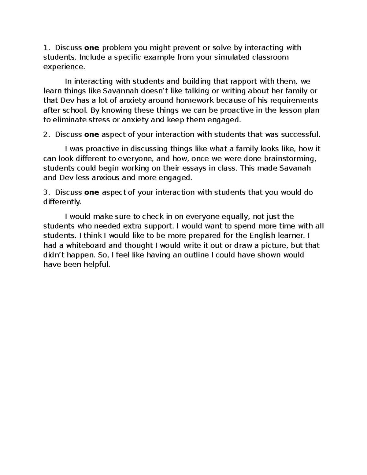 3 - Task 3 Reflection on Mursion Simulation Success & Improvement - Studocu