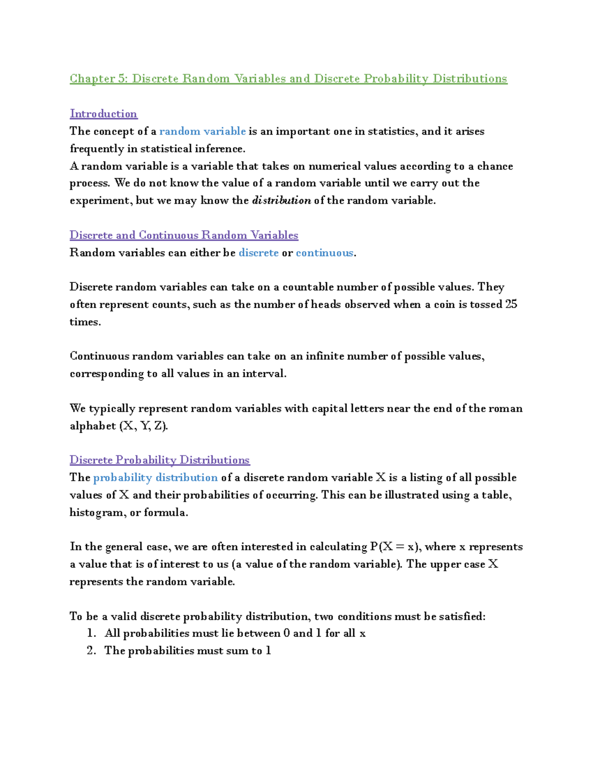 STAT Chapter 5: Discrete Random Variables & Probability Distributions ...