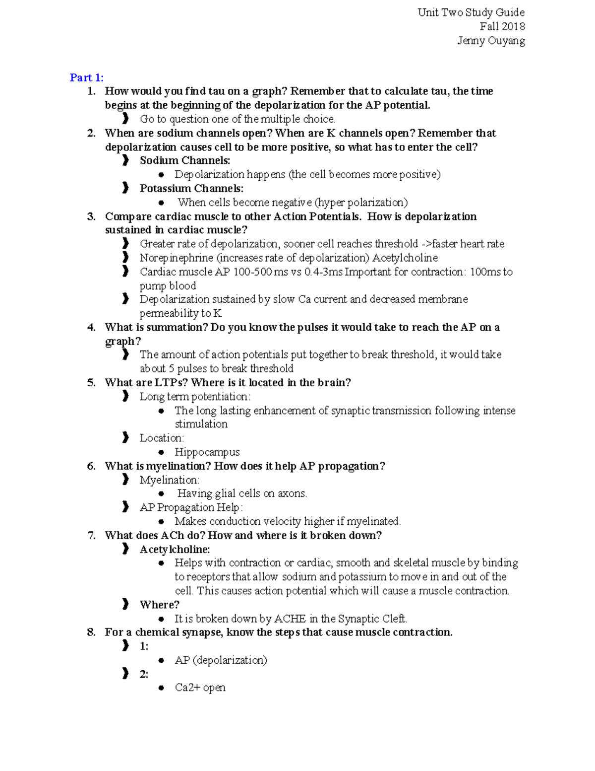 Exam Two Study Guide Answers - Unit Two Study Guide Fall 2018 Jenny ...