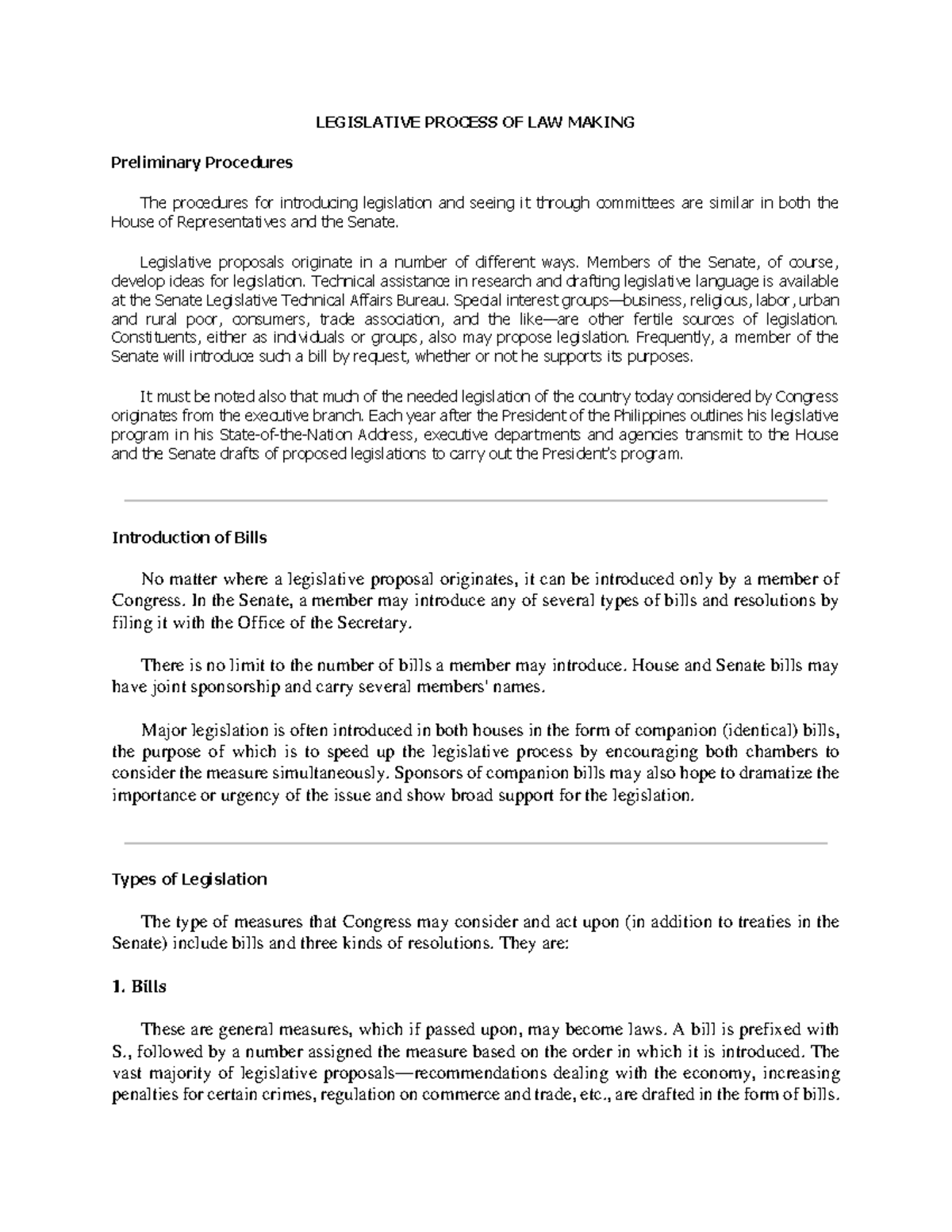 Legislative Process of Law Making: A Comprehensive Overview - Studocu