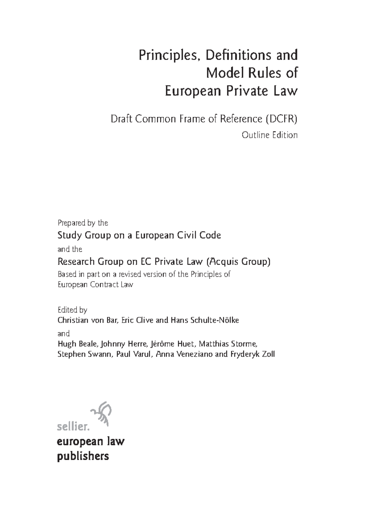 DCFR - Essential Edited Pages for European Private Law Exam Study ...