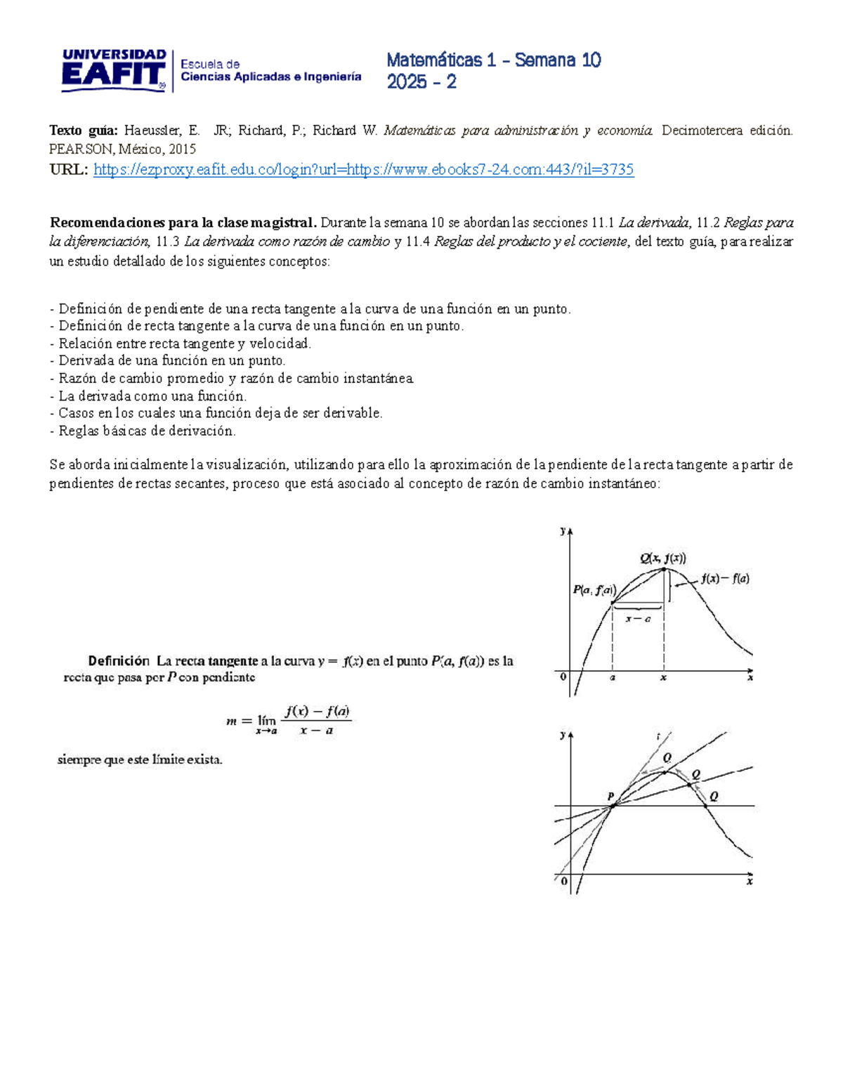 Matemáticas 1 - Semana 10 - Guía de Estudio 2025-2 - Studocu