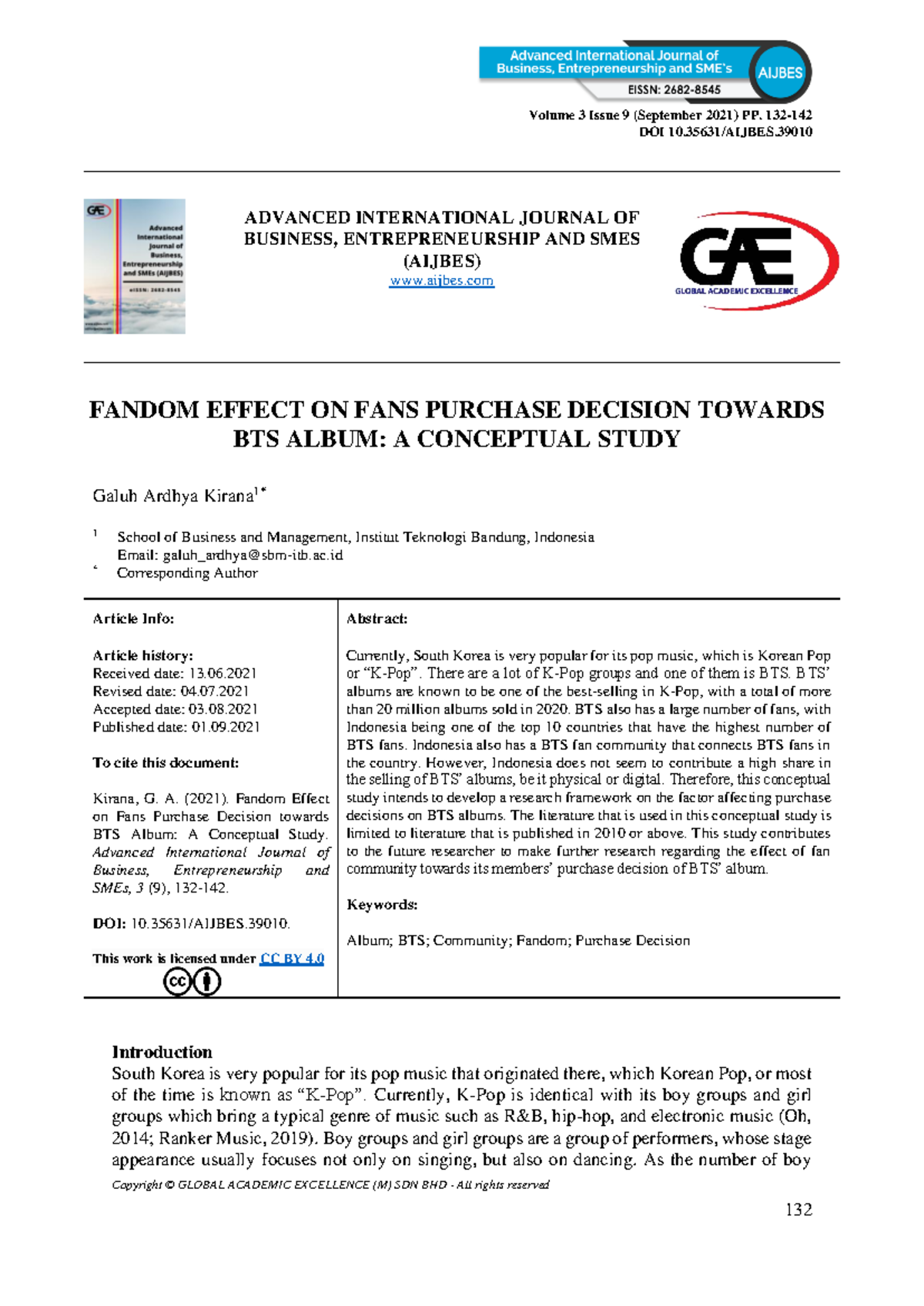 Fandom Effect on Purchase Decisions for BTS Albums: A Conceptual Study ...