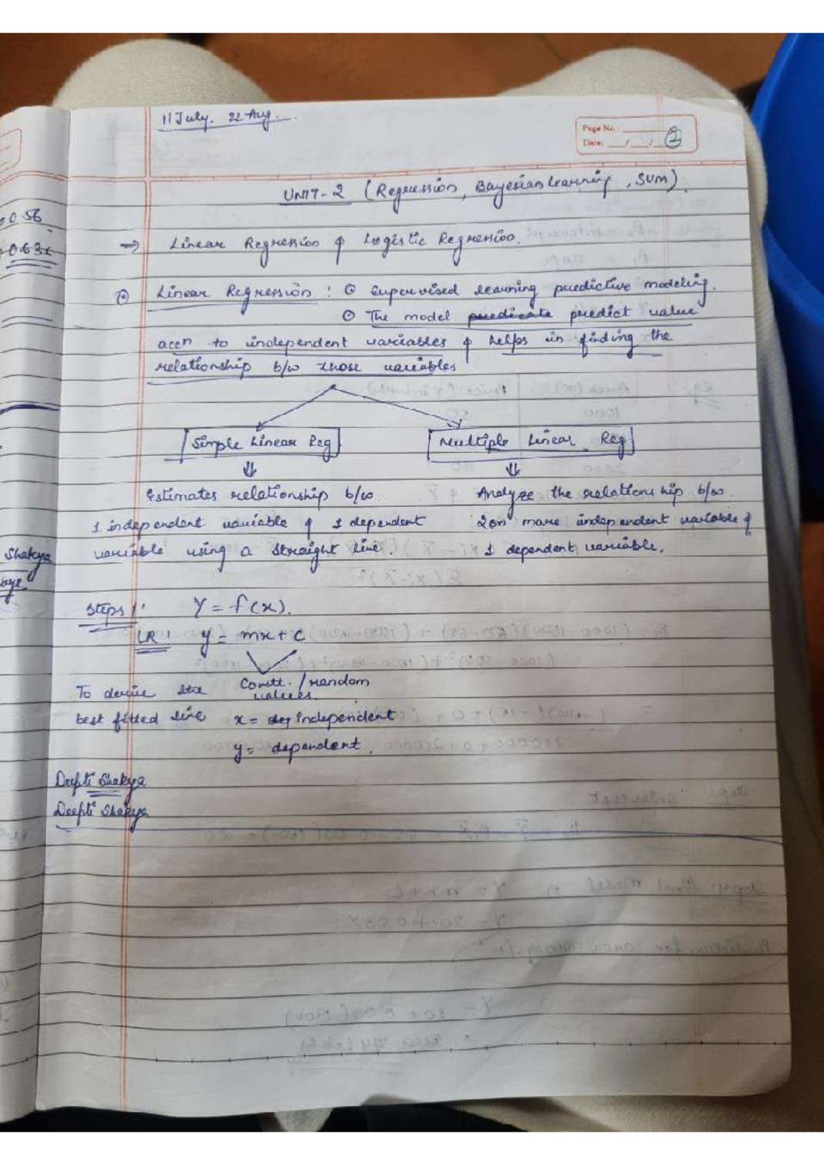 MLT Unit 2 - Regression and Bayesian Learning Techniques Notes - Studocu