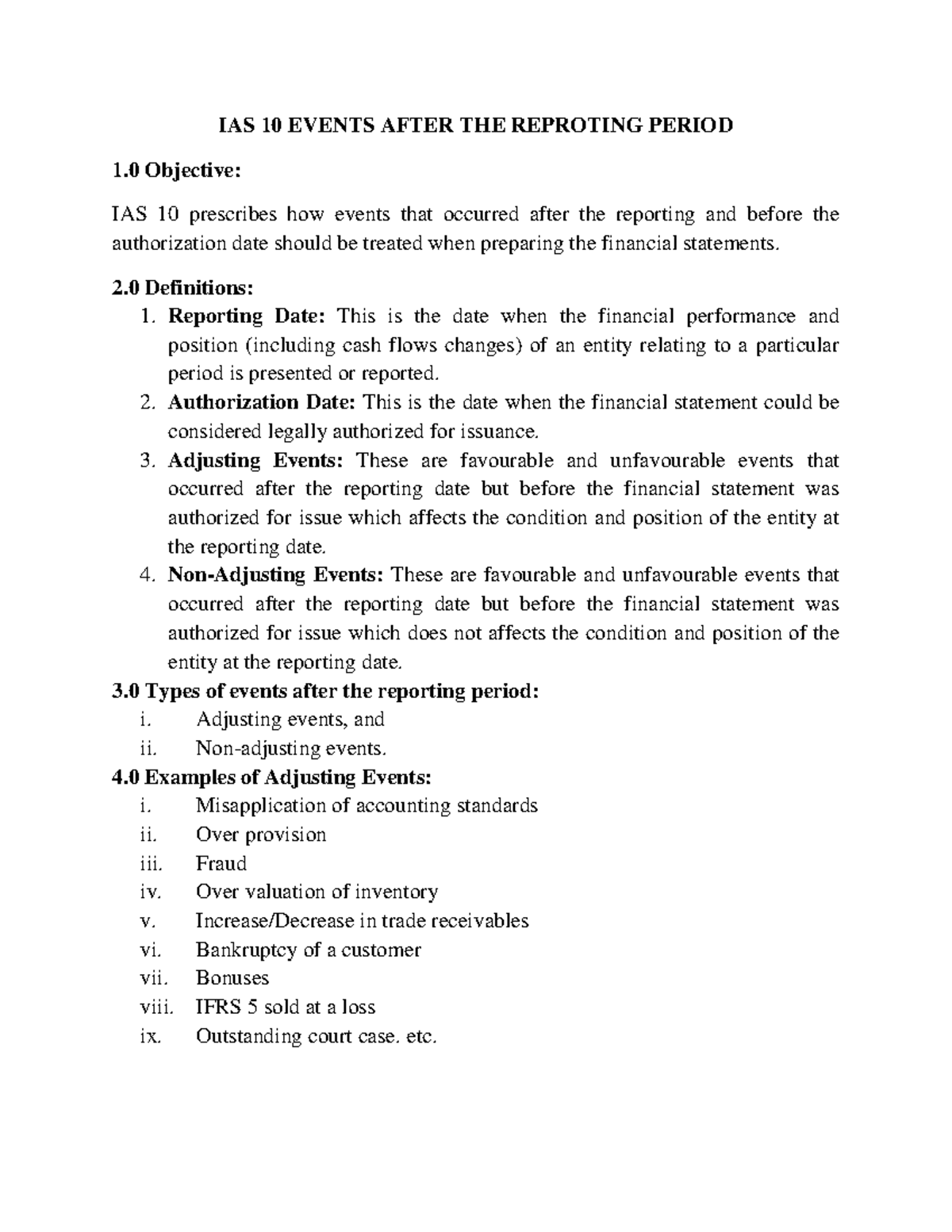 IAS 10: Events After Reporting Period - Overview & Accounting Treatment ...