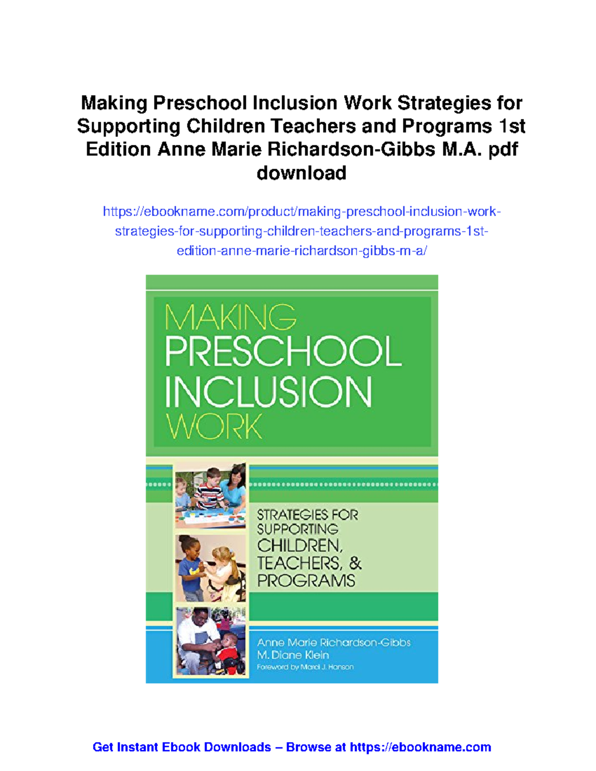 Making Preschool Inclusion Work: Strategies for Supporting Children ...