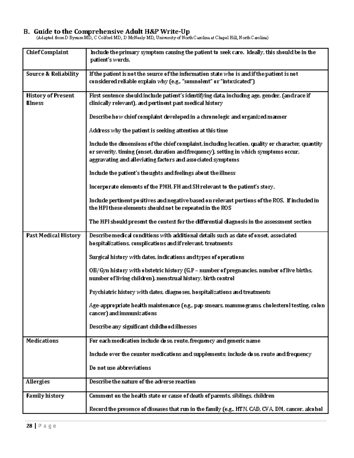 UCF H&P Outline: Comprehensive Adult Patient Assessment Guide - Studocu