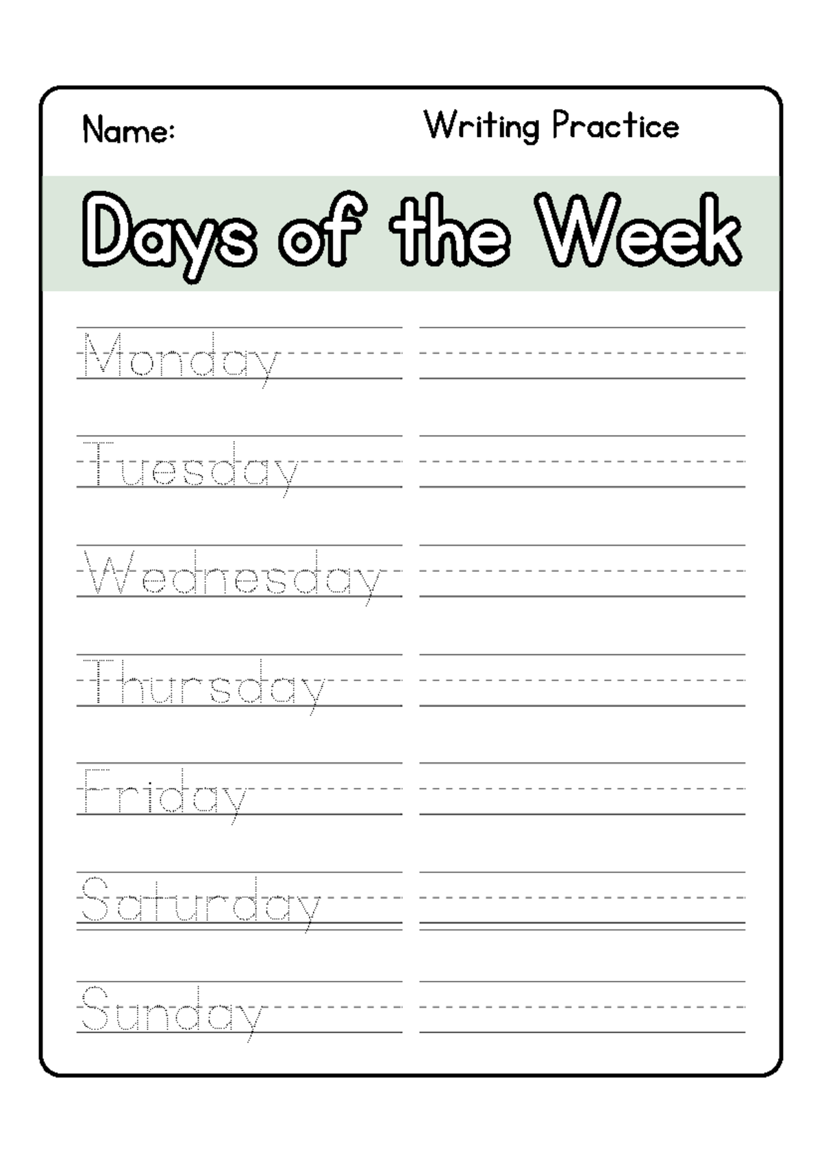 Days of the week - Days of the week worksheet - English Grammar ...