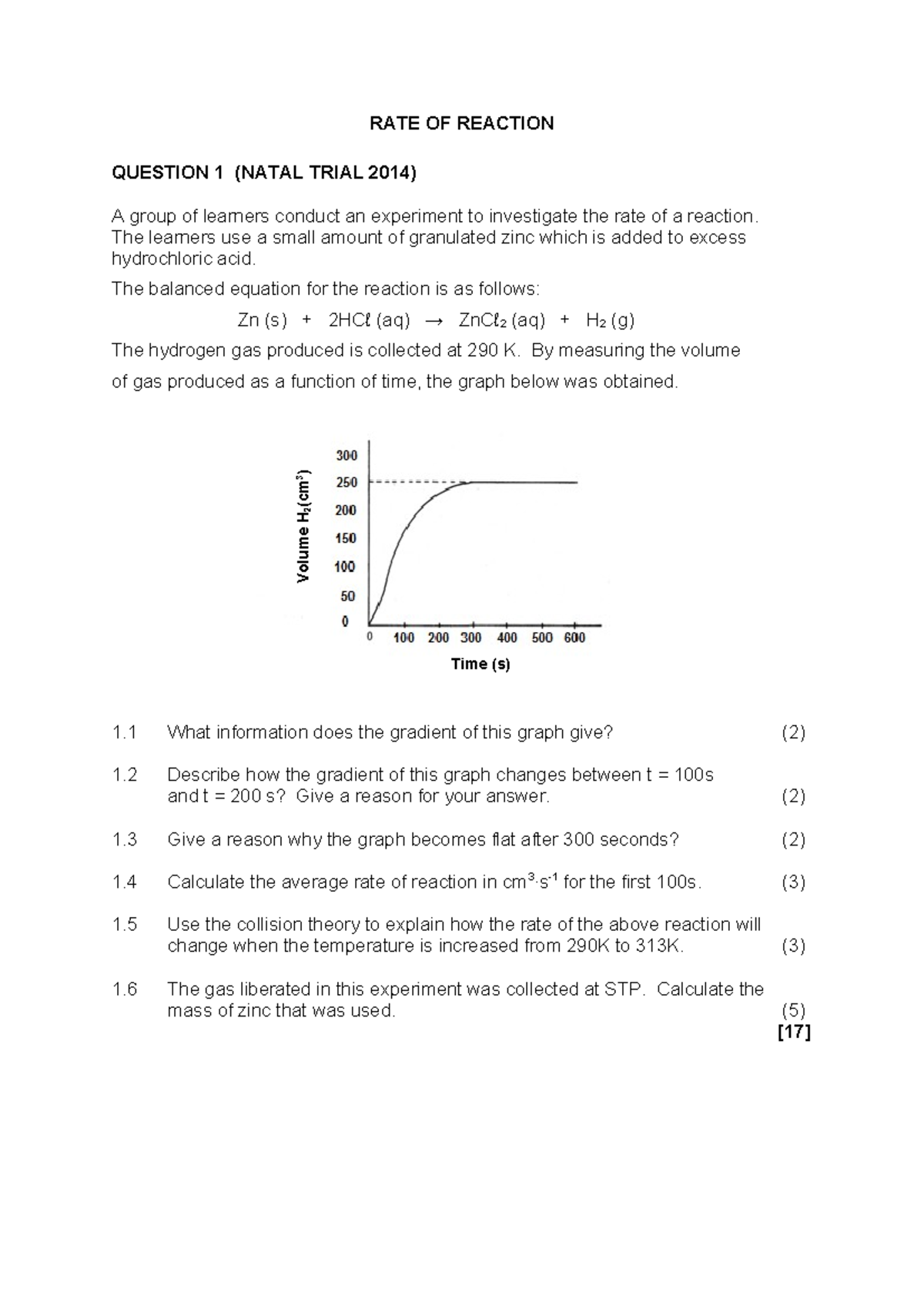 Rate of Reactions: Investigating Reaction Rates in Experiments (NAT ...