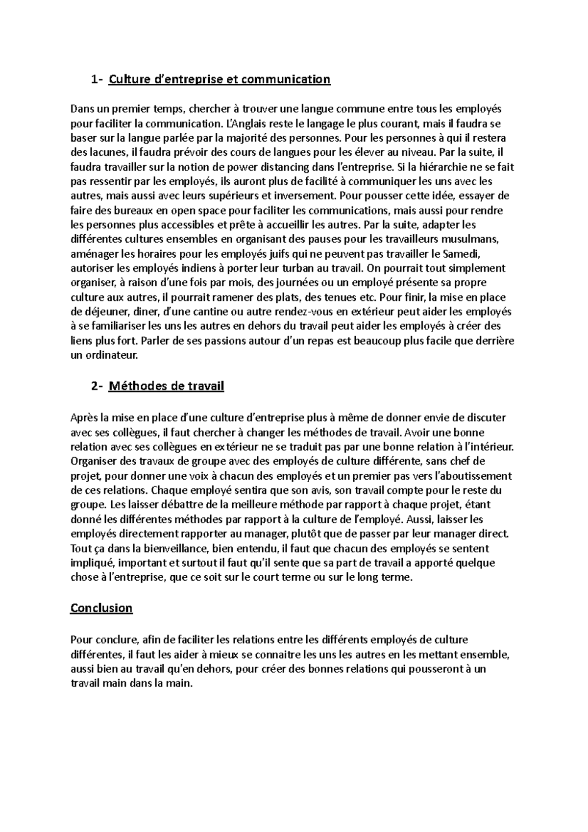 Culture d'entreprise - L’Anglais reste le langage le plus courant, mais ...