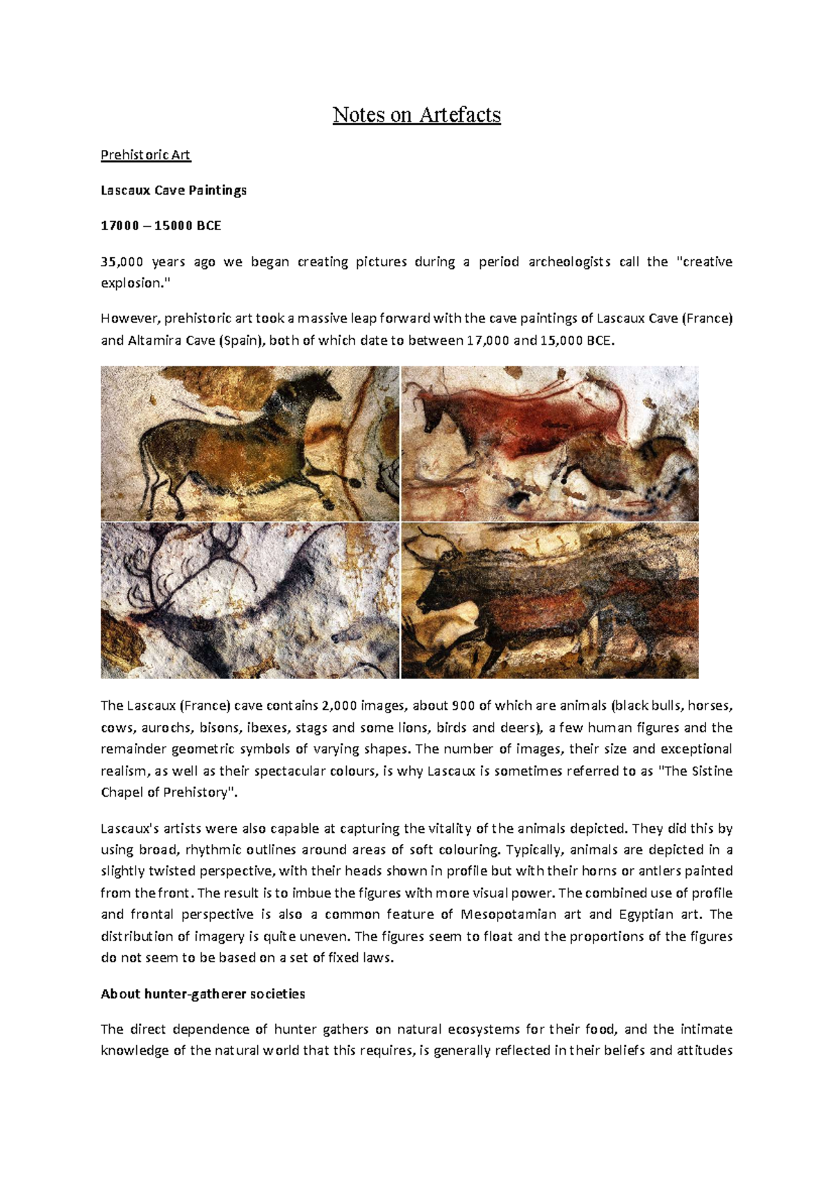 Artefacts of Prehistoric to Modern Art: A Comprehensive Overview - Studocu