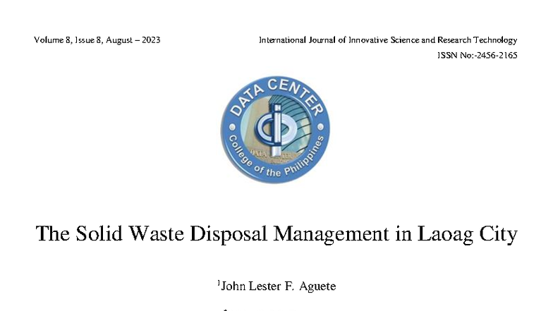 Solid Waste Disposal Management in Laoag City: A Study (CRIM II) - Studocu