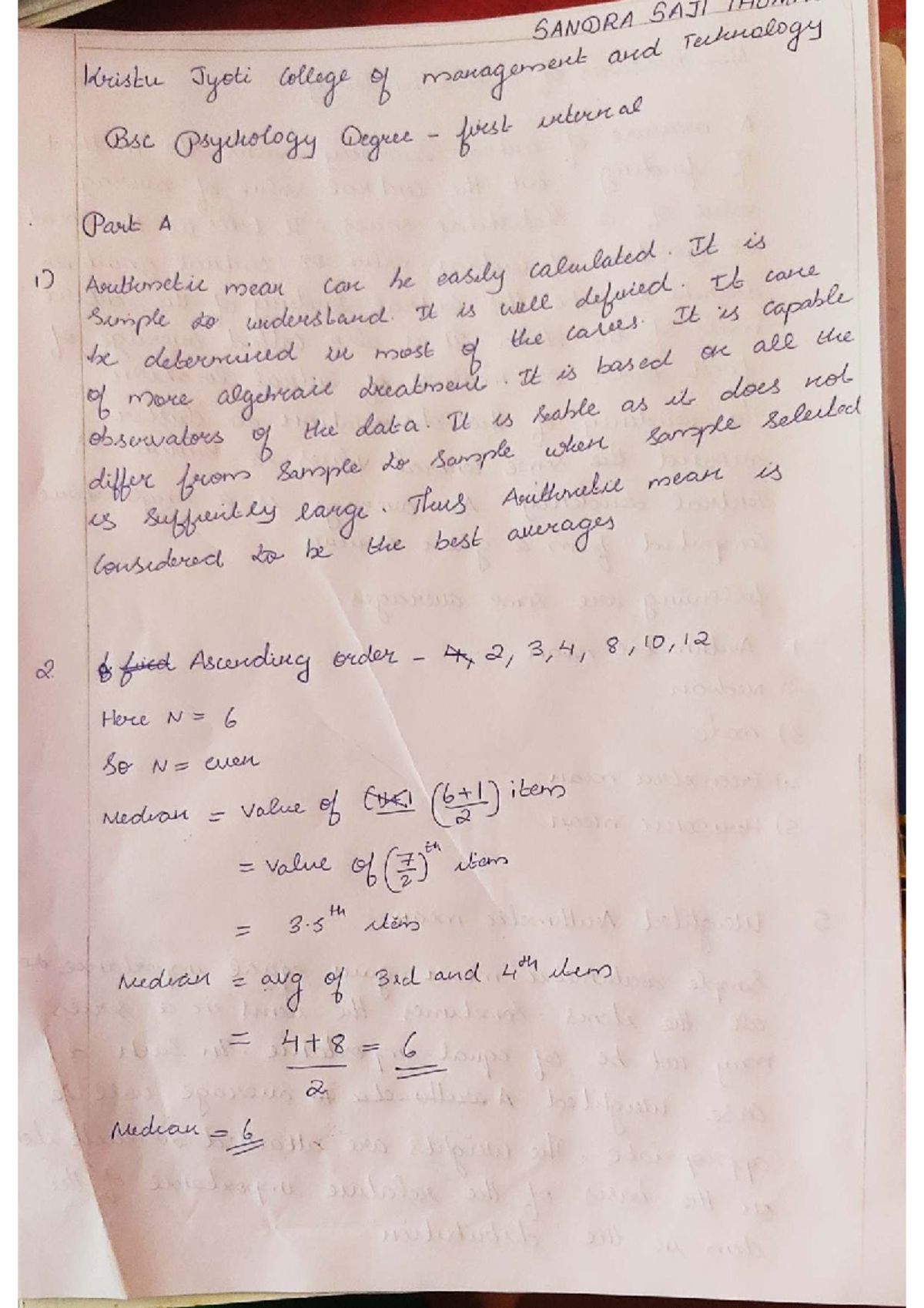 BSC PSYCHOLOGY: INTERNAL EXAM NOTES ON MEASURES OF CENTRAL TENDENCY ...
