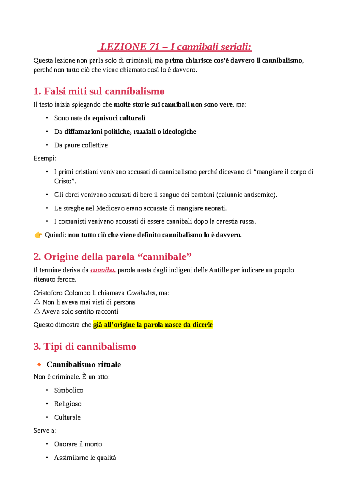 LEZIONE 71-72 CRIMINOLOGIA: Appunti sul Cannibalismo e i Serial Killer ...