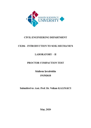 Lab Report Proctor Soil Compaction Test - CIVIL ENGINEERING DEPARTMENT ...
