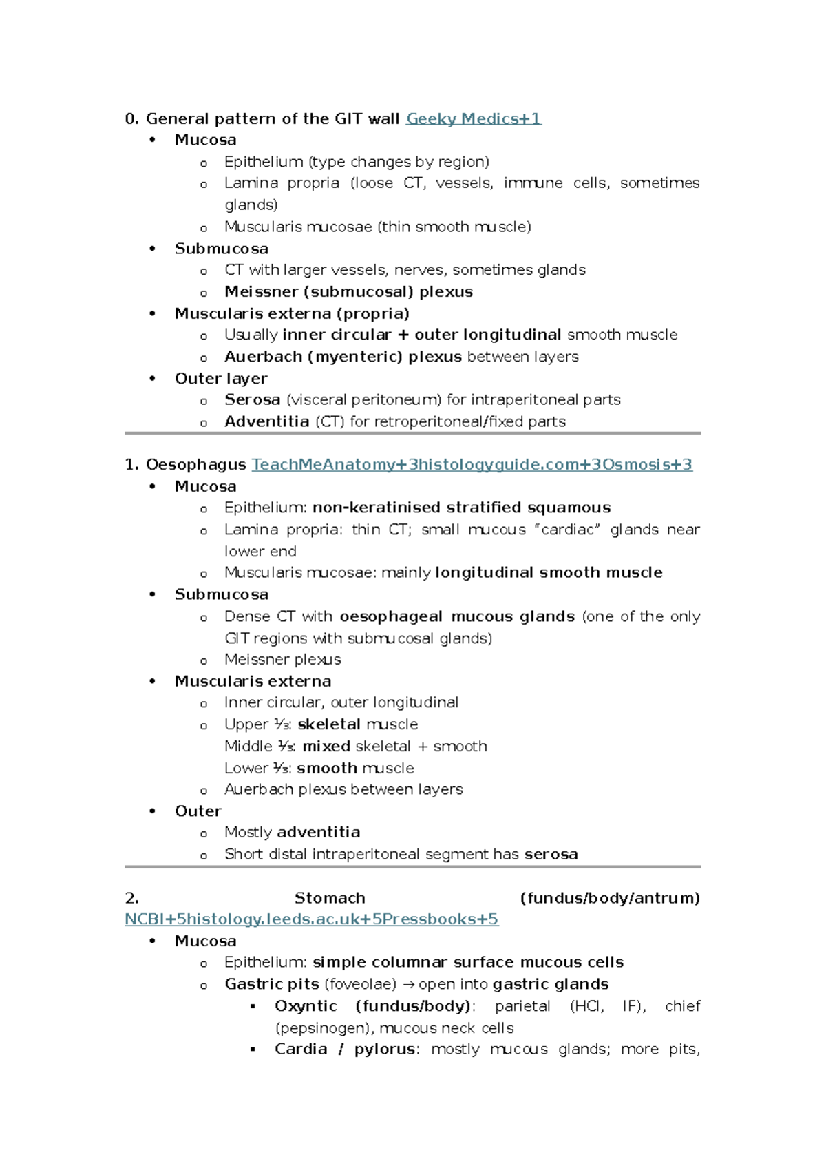 GIT Wall Structure Overview: Mucosa to Serosa (Course Code: GIT101 ...