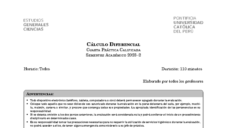 PC4 2023-2: Soluciones a la Cuarta Práctica Calificada de Cálculo ...