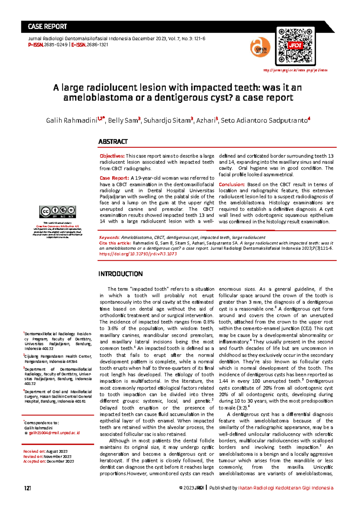 CASE REPORT: Large Radiolucent Lesion with Impacted Teeth ...
