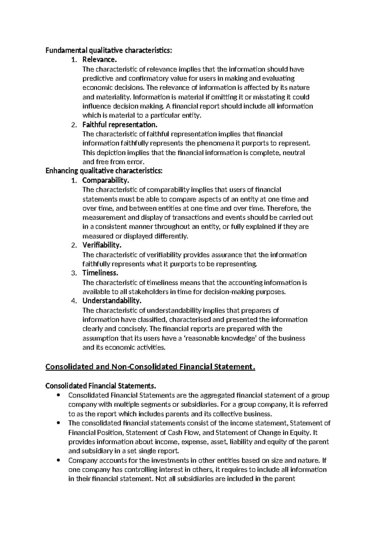 Topic 1 - Lecture notes - Fundamental qualitative characteristics: 1 ...