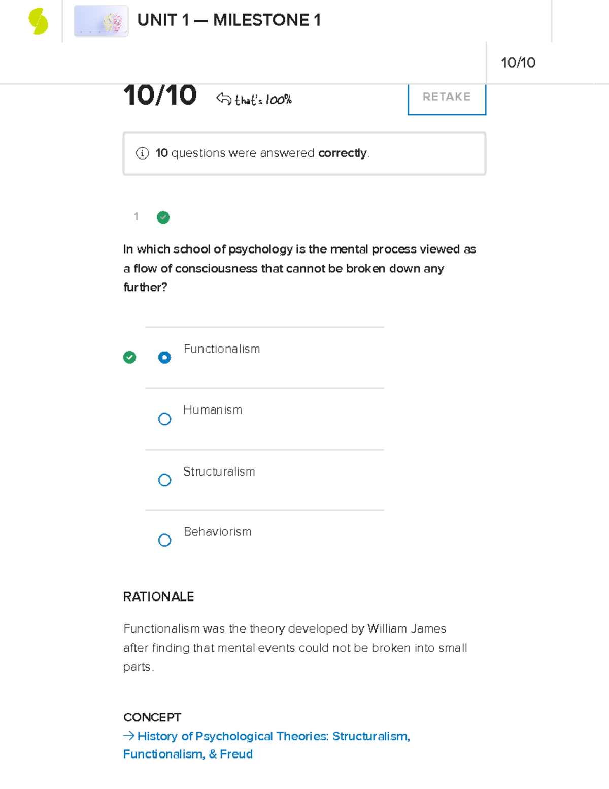 Psychology 101: Milestone 1 Review & Key Concepts - Studocu