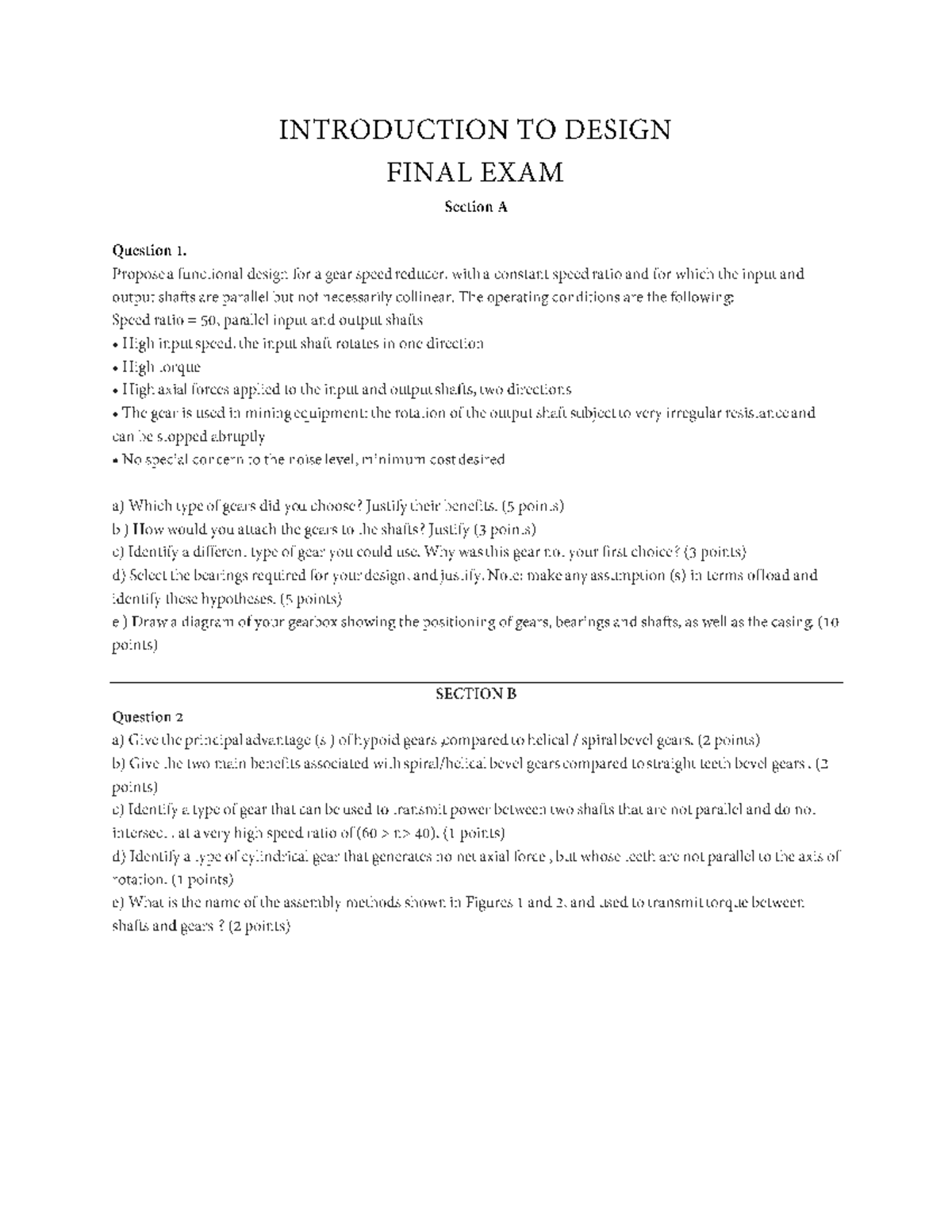 Past Final Exam for Intro to Design (Course Code: ID101) - Studocu