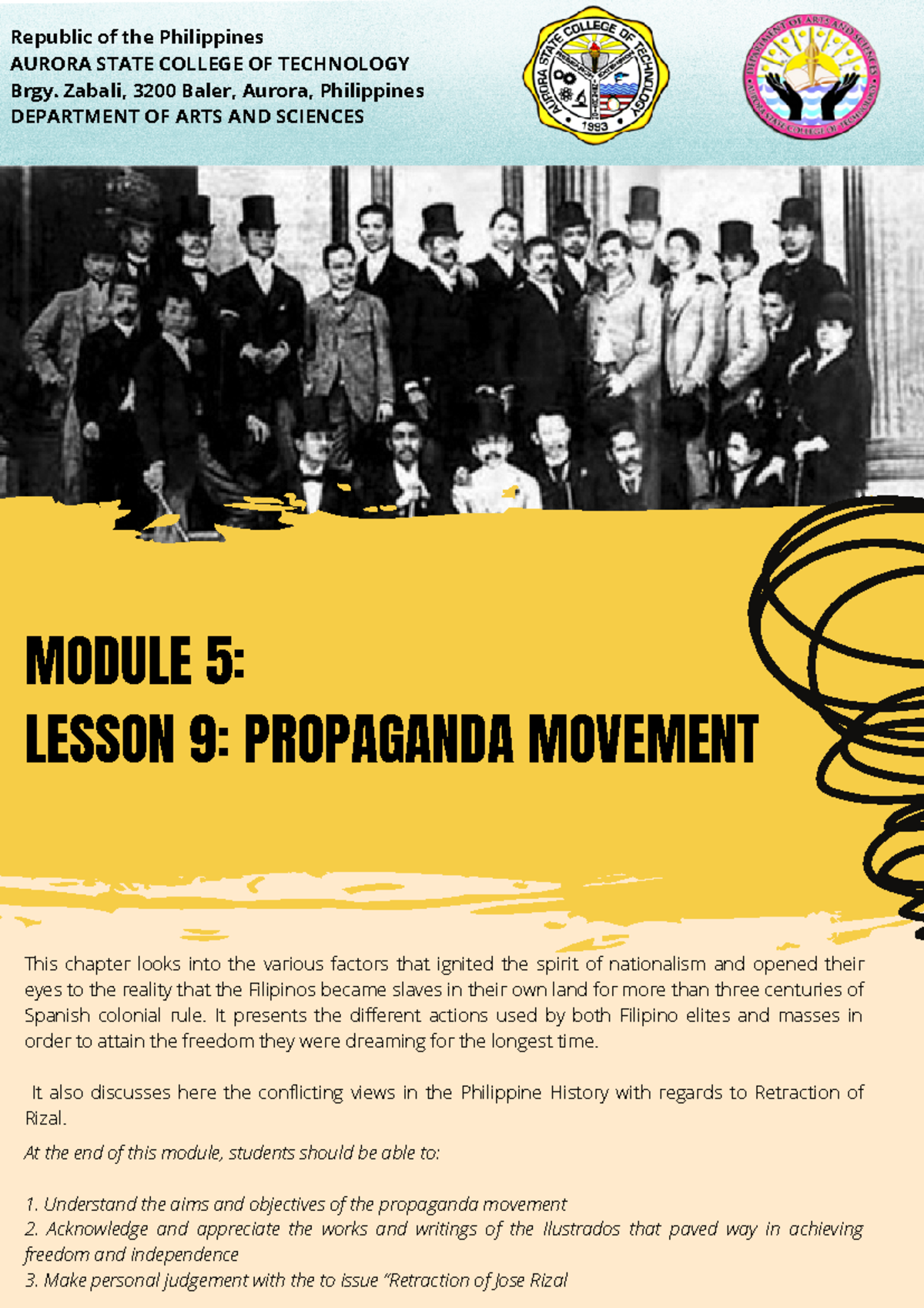 Module 5 - Propaganda Movement in Philippine History: Key Lessons - Studocu