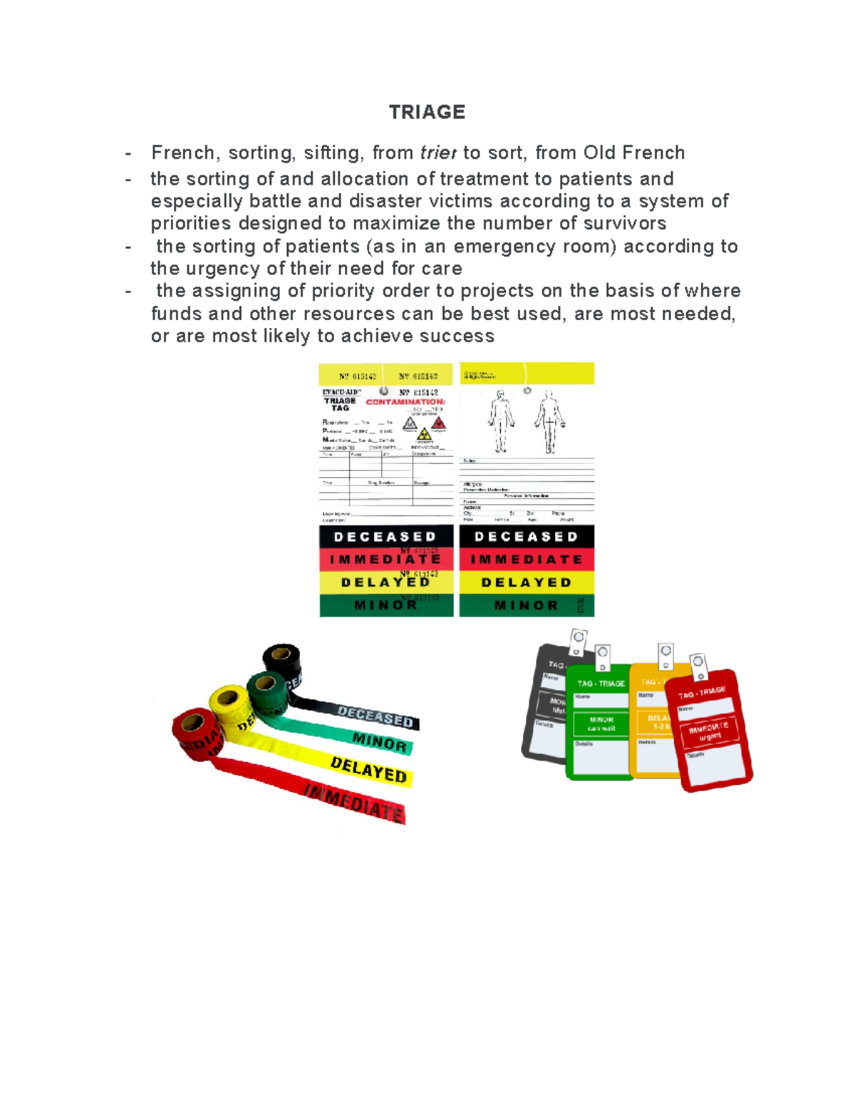 Triage Assessment Guide: Patient Categorization by Urgency - Studocu