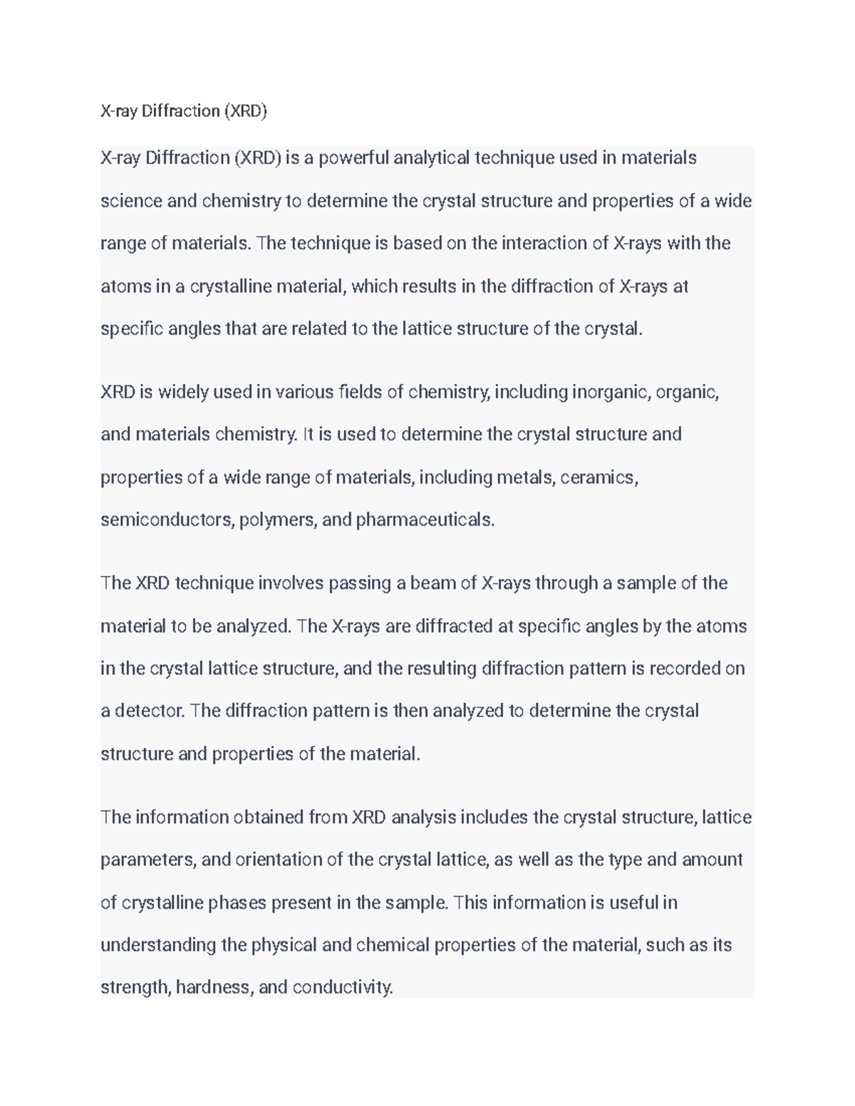 XRD Analysis: Understanding Crystal Structures and Material Properties ...