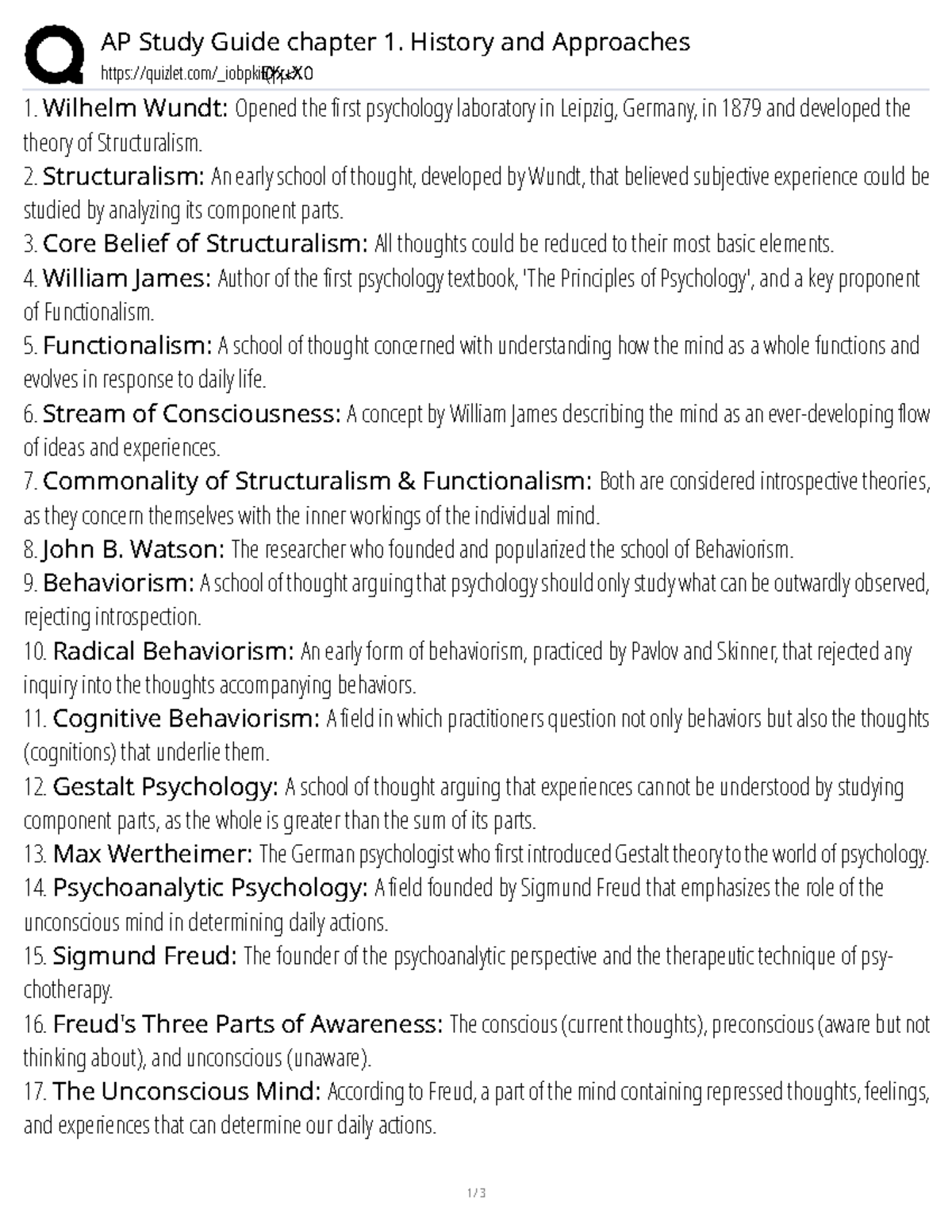 AP Psych 101 Study Guide: History and Approaches Overview - Studocu