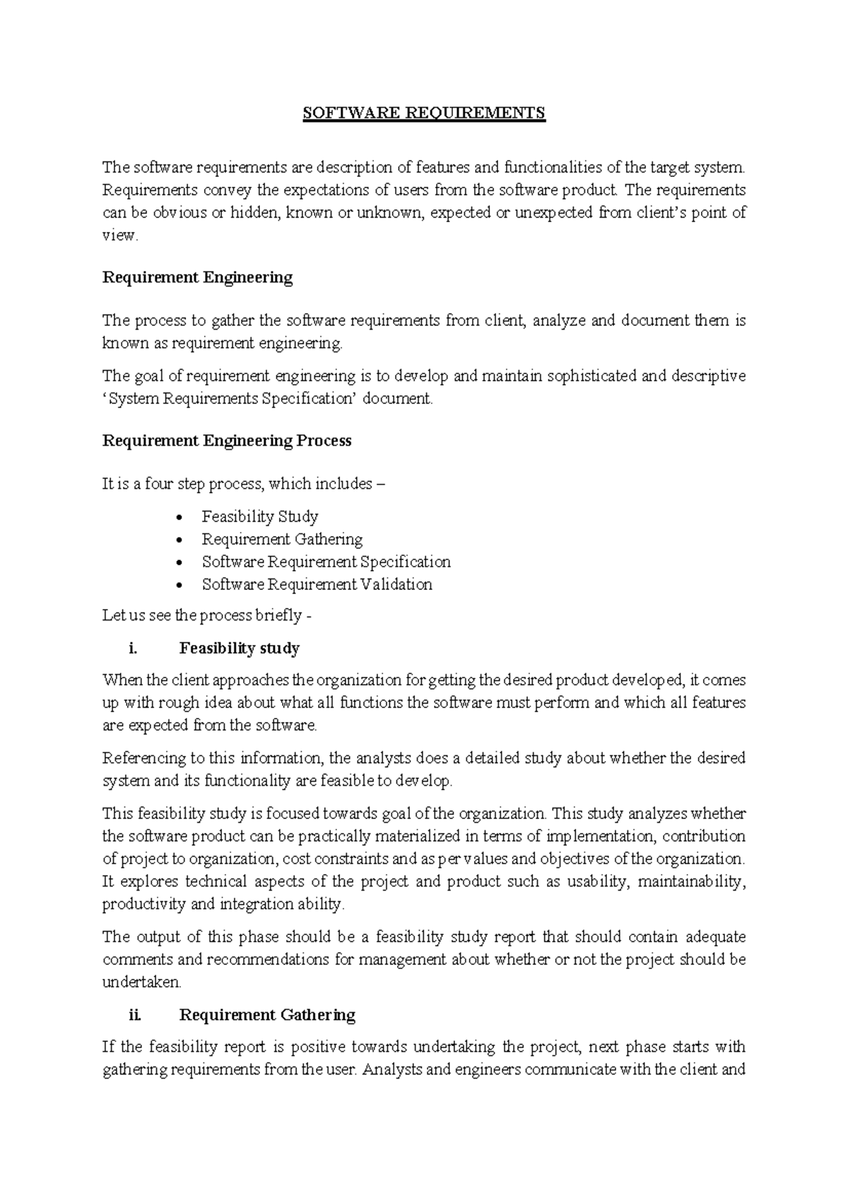 SOFTWARE REQUIREMENTS: Understanding Requirement Engineering Process ...