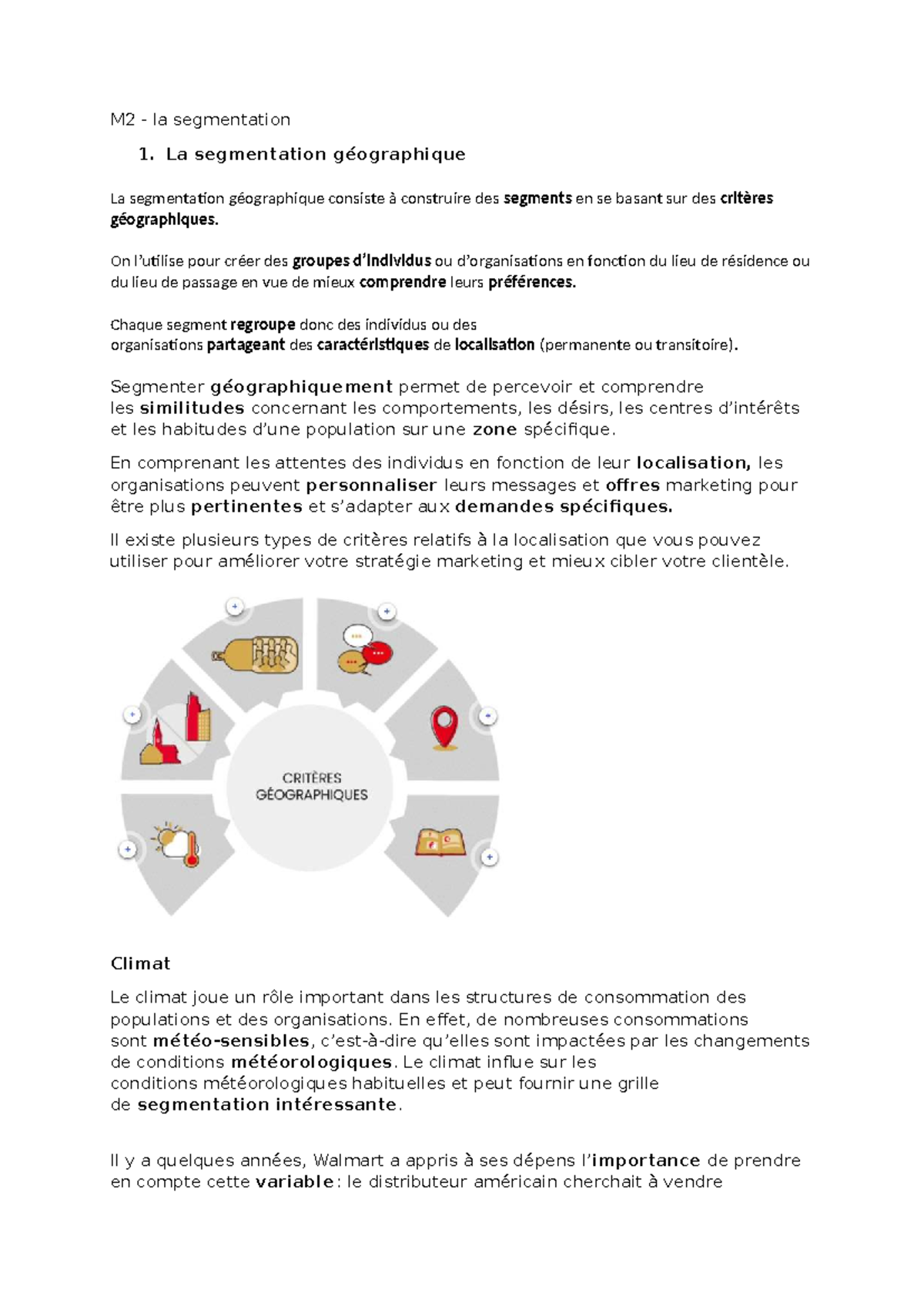 M2 - La Segmentation : Stratégies et Critères de Marché - Studocu